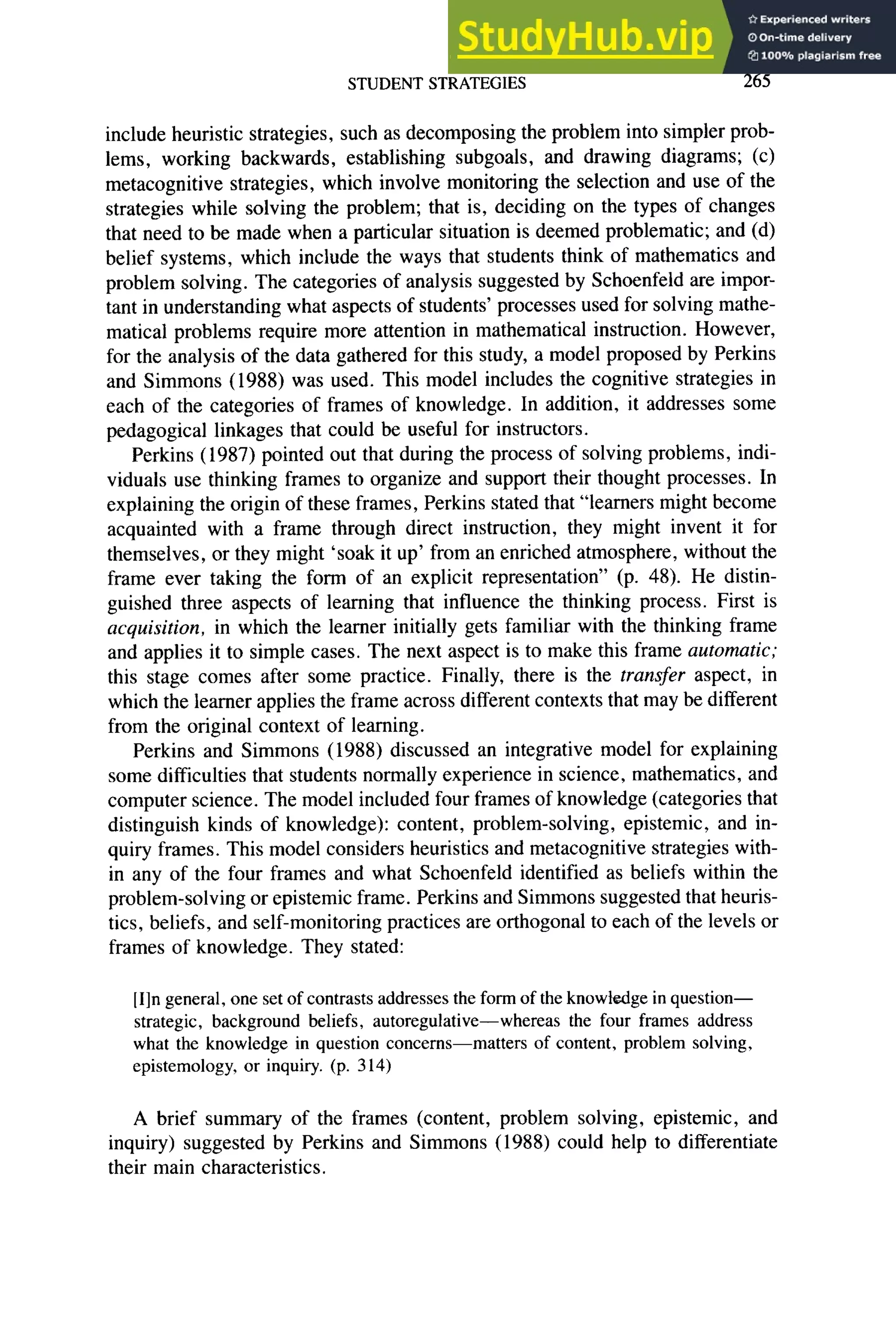 An Exploration Of Strategies Used By Students To Solve Problems With ...