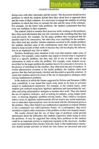 An Exploration Of Strategies Used By Students To Solve Problems With ...