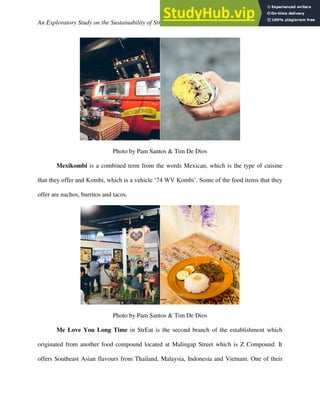 An Exploratory Study On The Sustainability Of StrEat Maginhawa Food ...