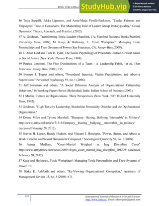 An Exploratory Study On TOXIC Leadership And Its Impact On Organisation A Leadership Perspective ...