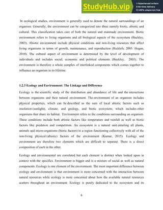 An Expository Essay On Ecology And Environmental Planning | PDF