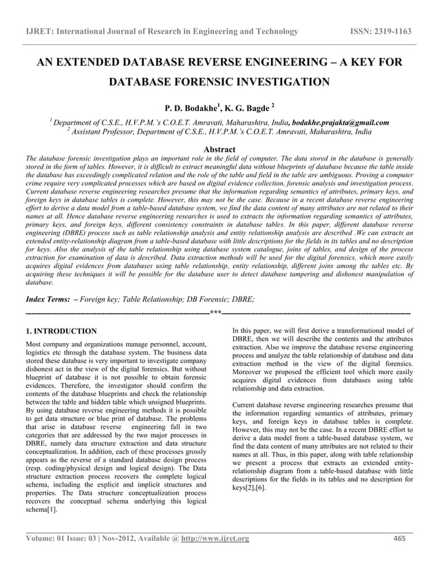 An Extended Database Reverse Engineering A Key For Database Forensic Investigation Pdf