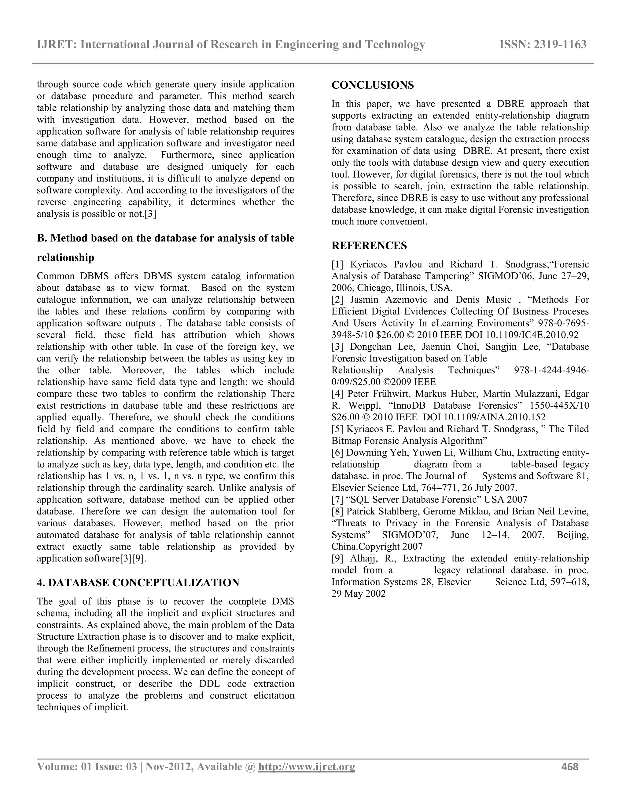 An extended database reverse engineering v a key for database forensic investigation | PDF