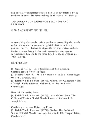 An Eye for an ―I‖ -- An Insight into Emerson‘s Thought of Se.docx