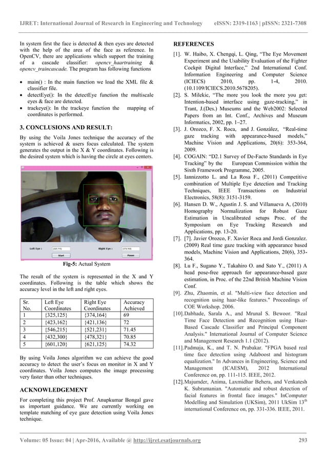 An Eye Gaze Detection Using Low Resolution Web Camera In Desktop Environment Pdf