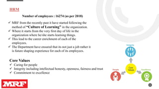 An eye on MRF Tyre HR Activities | PPTX