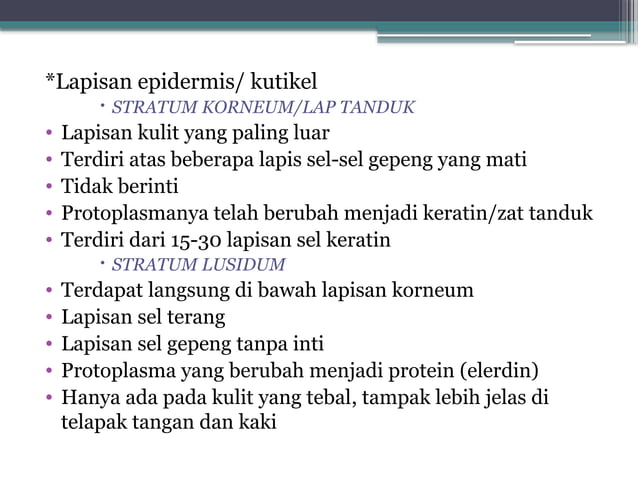 anatomi fisiologi -sistem integumen.pada manusia pptx | PPTX