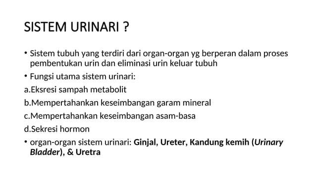 Anatomi Fisiologi Sistem Urinari ....... | PPT