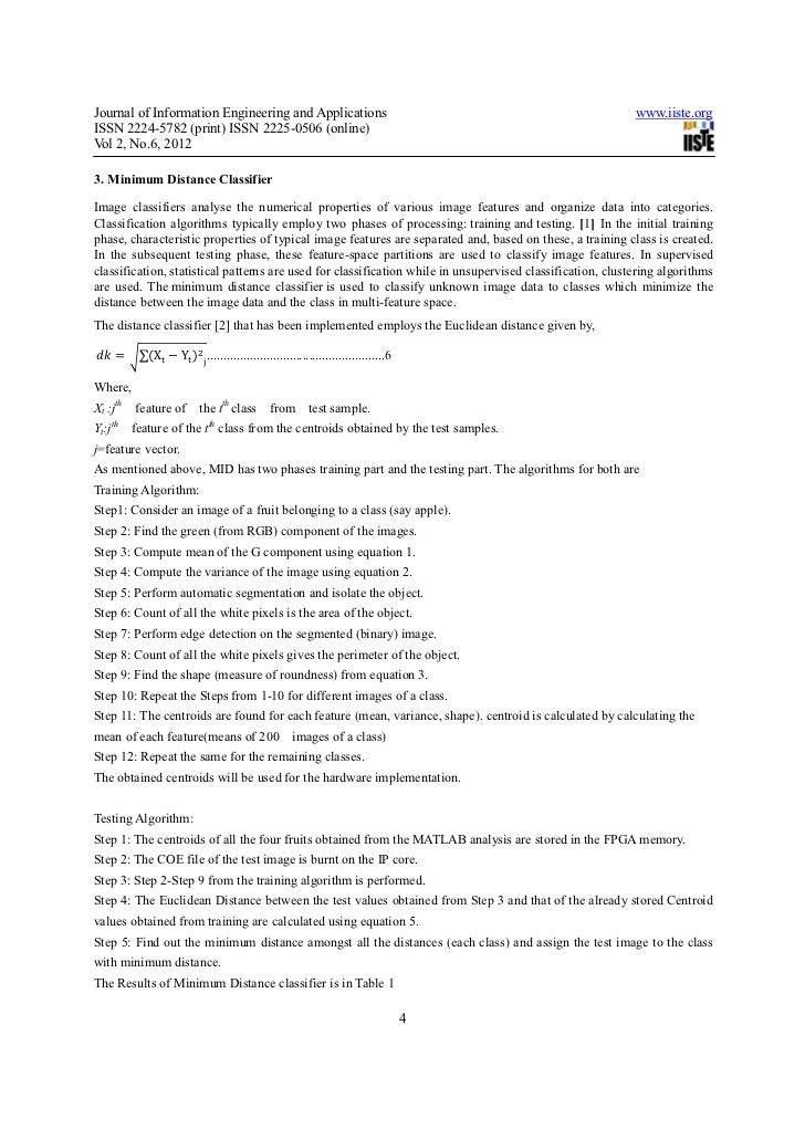 An Fpga Based Efficient Fruit Recognition System Using Minimum