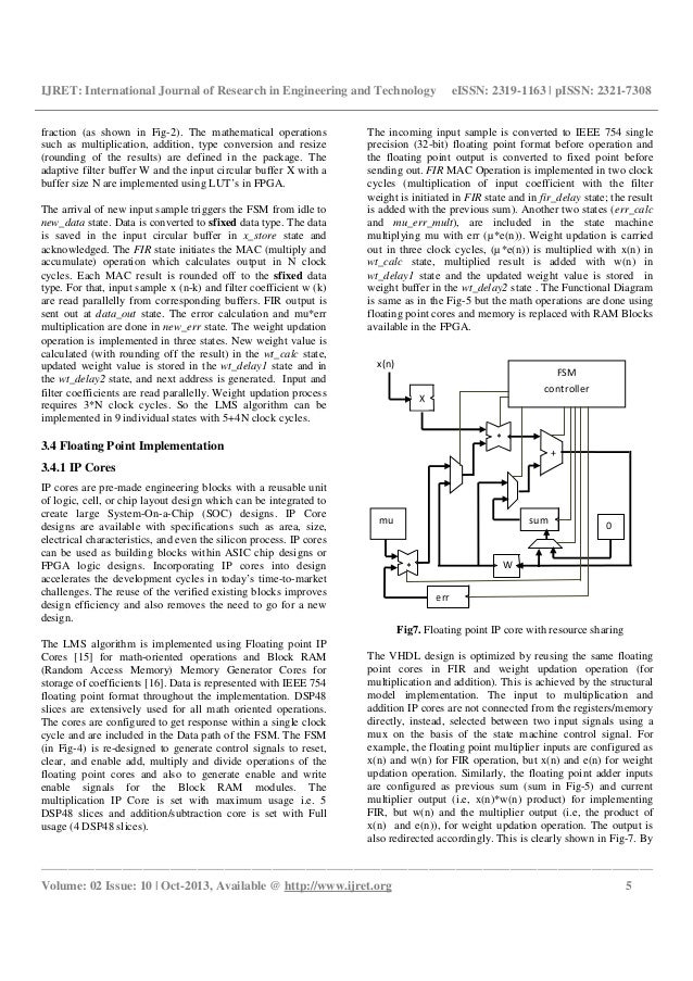 An Fpga Implementation Of The Lms Adaptive Filter