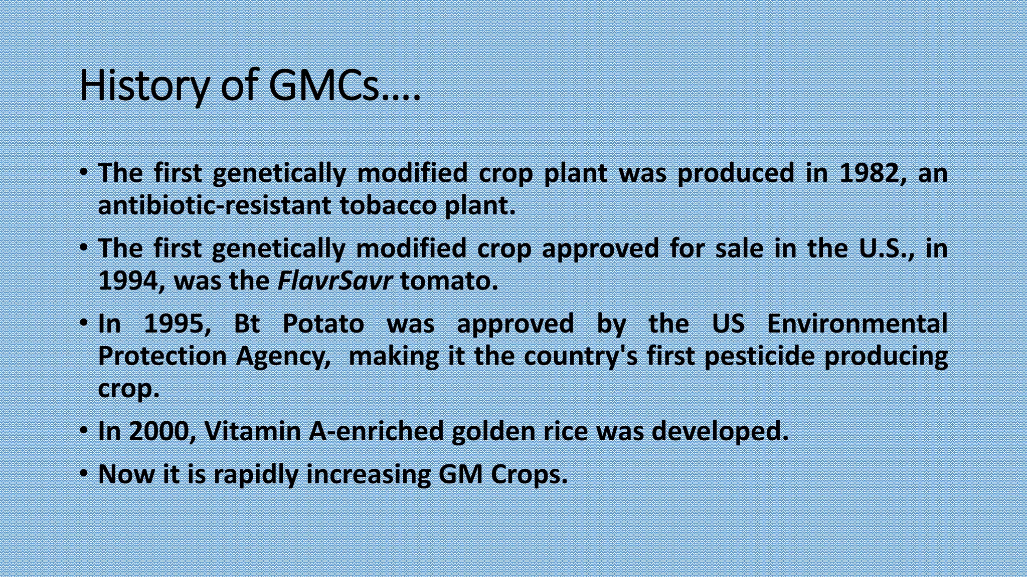 Genetically Modified Crop Production. | PPTX