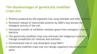 Genetically Modified Crop Production. | PPTX