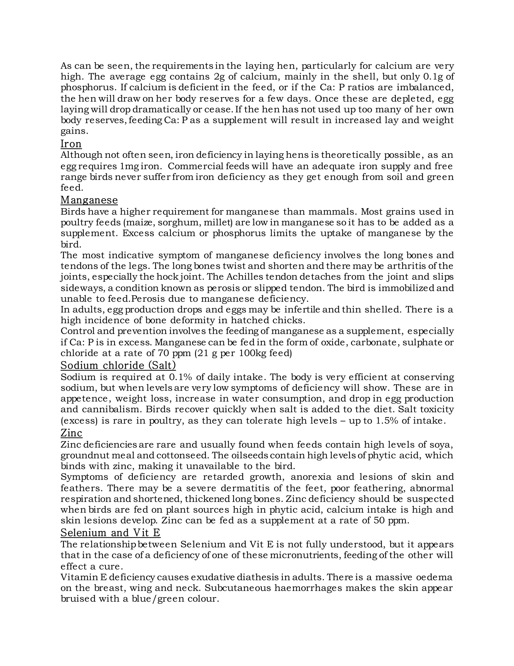 Nutrient Deficiency in Poultry | DOCX