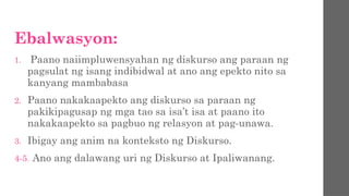 ANG-DISKURSO pasalitang diskirso at amg pasulat | PPTX