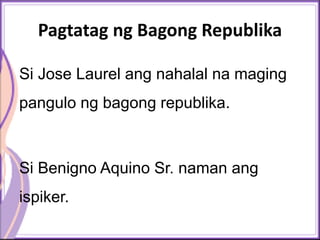 Ang Pamahalaang Kolonyal ng mga Hapones | PPTX