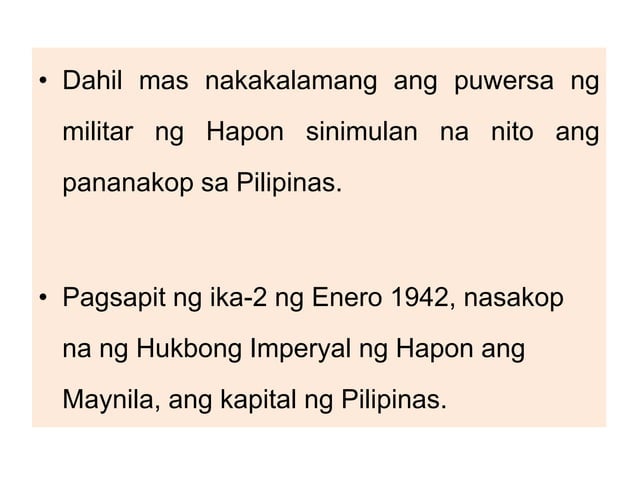 Ang Pananakop ng mga Hapones sa Pilipinas | PPTX