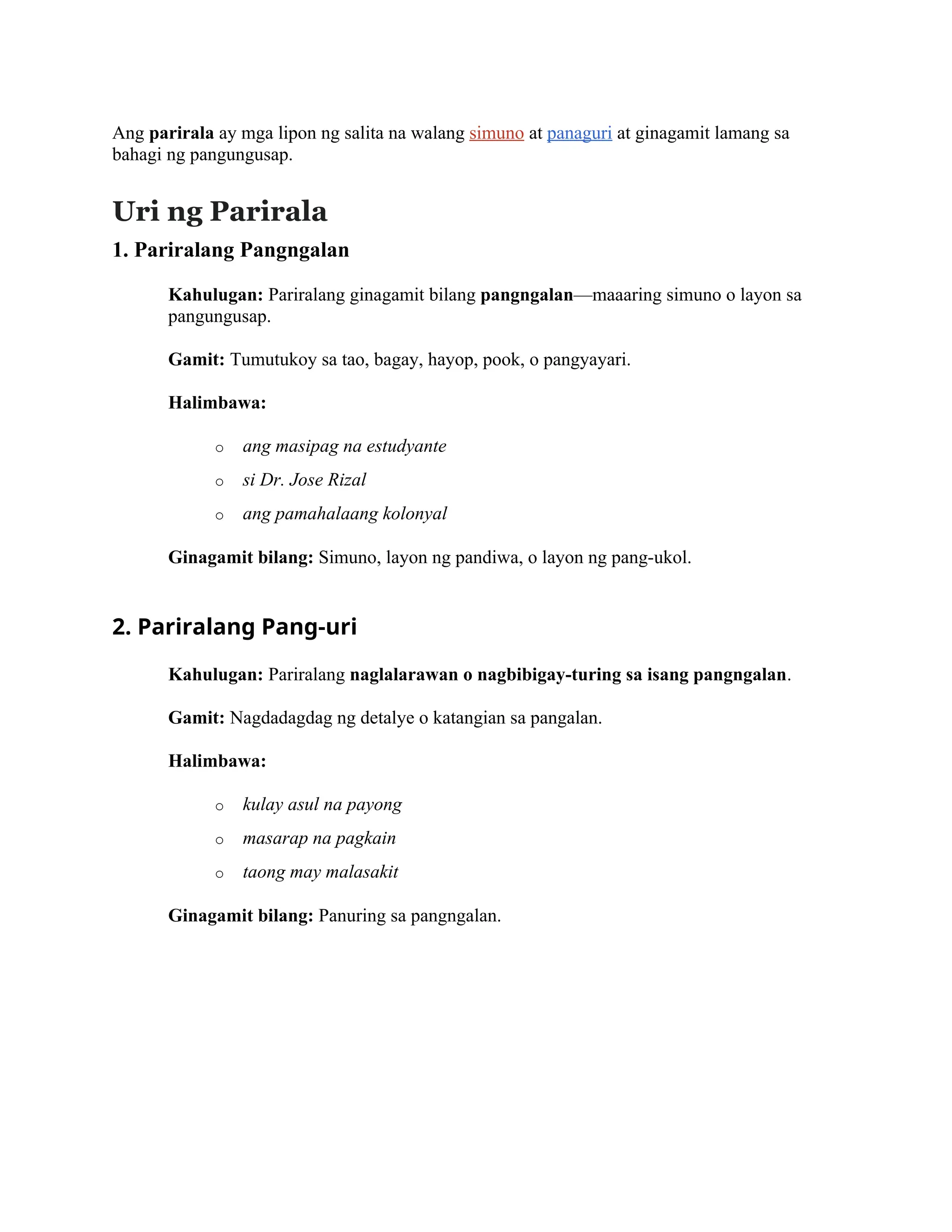 Ang Parirala at Ang Dalawang Uri Nito.docx