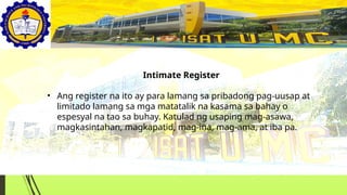 Ang-register-na-wika-MANUEVO.pptxmalagsi | PPT