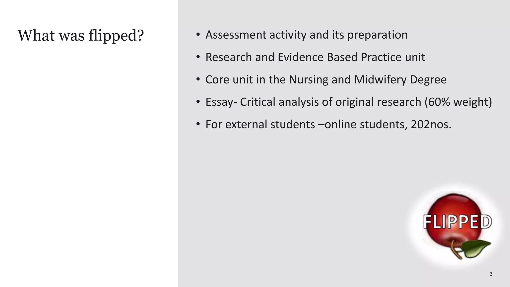 Experiences of flipping an online classroom: An appraisal using the Community of Inquiry ...