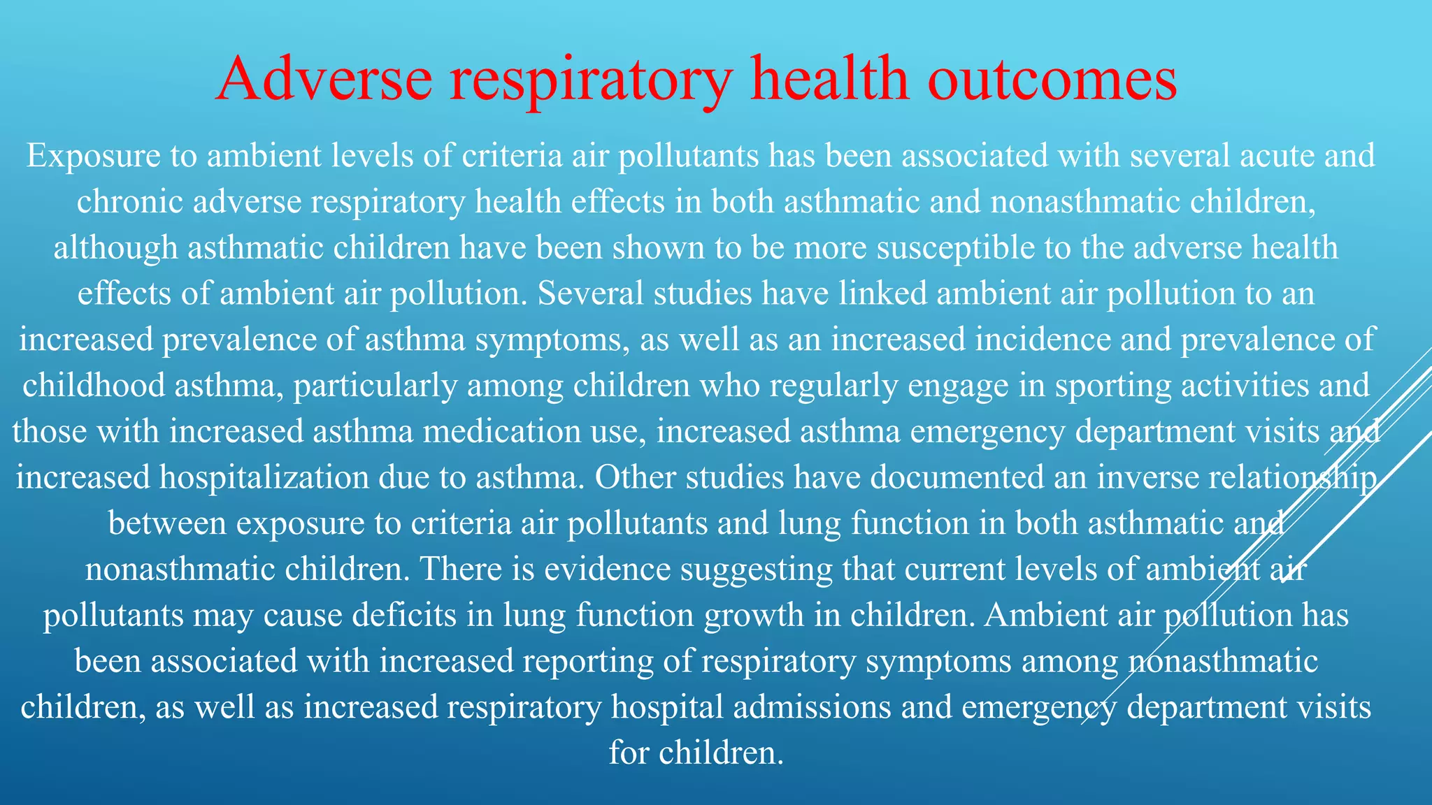 Air Pollution and Children’s Health | PPTX