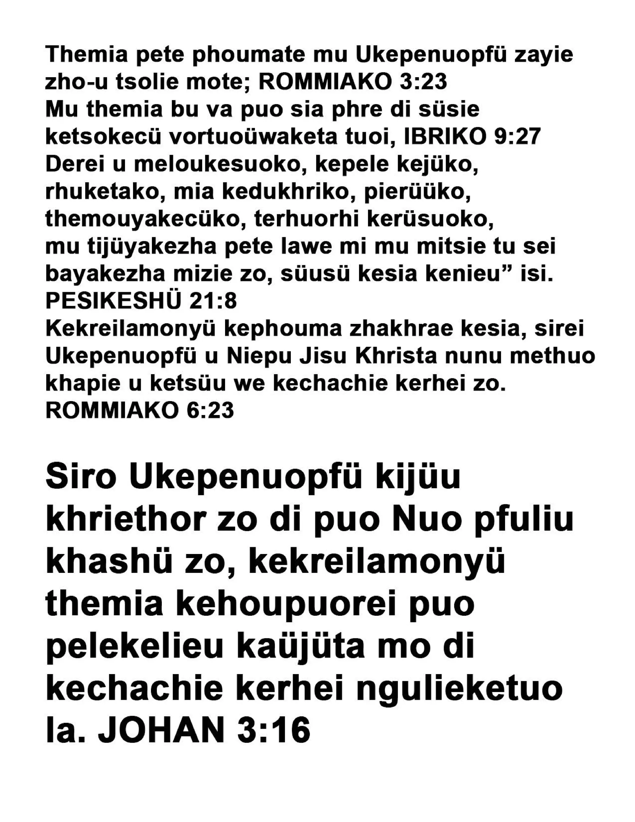 Angami Gospel Tract | PDF