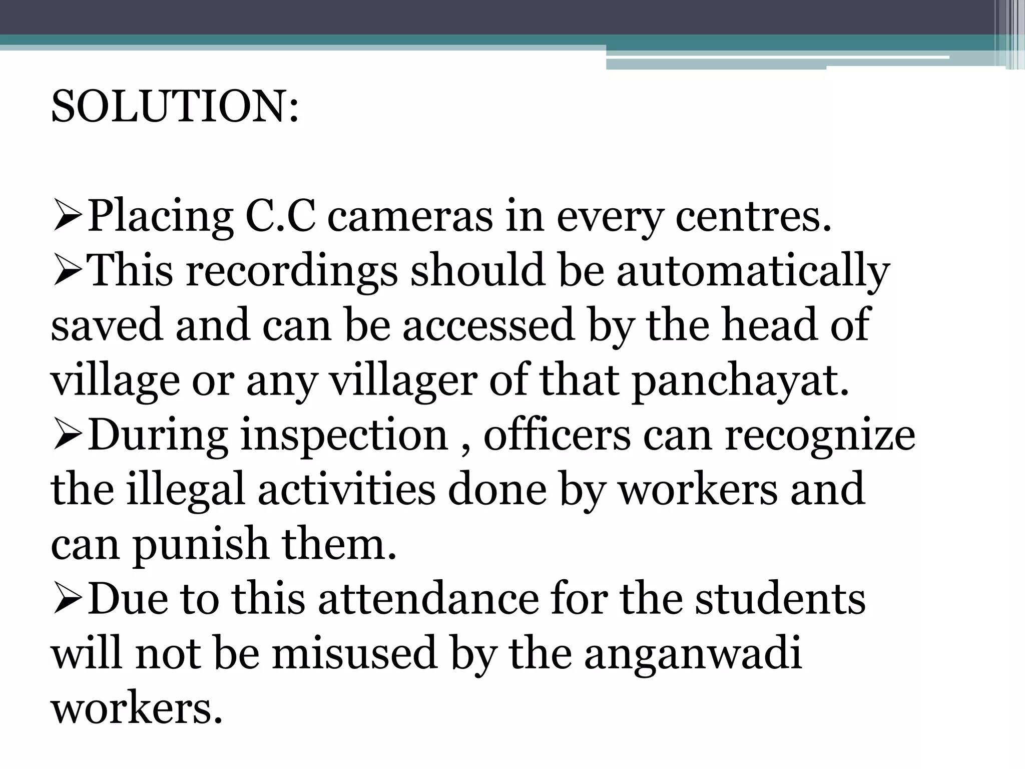 Anganwadi Management system | PPTX