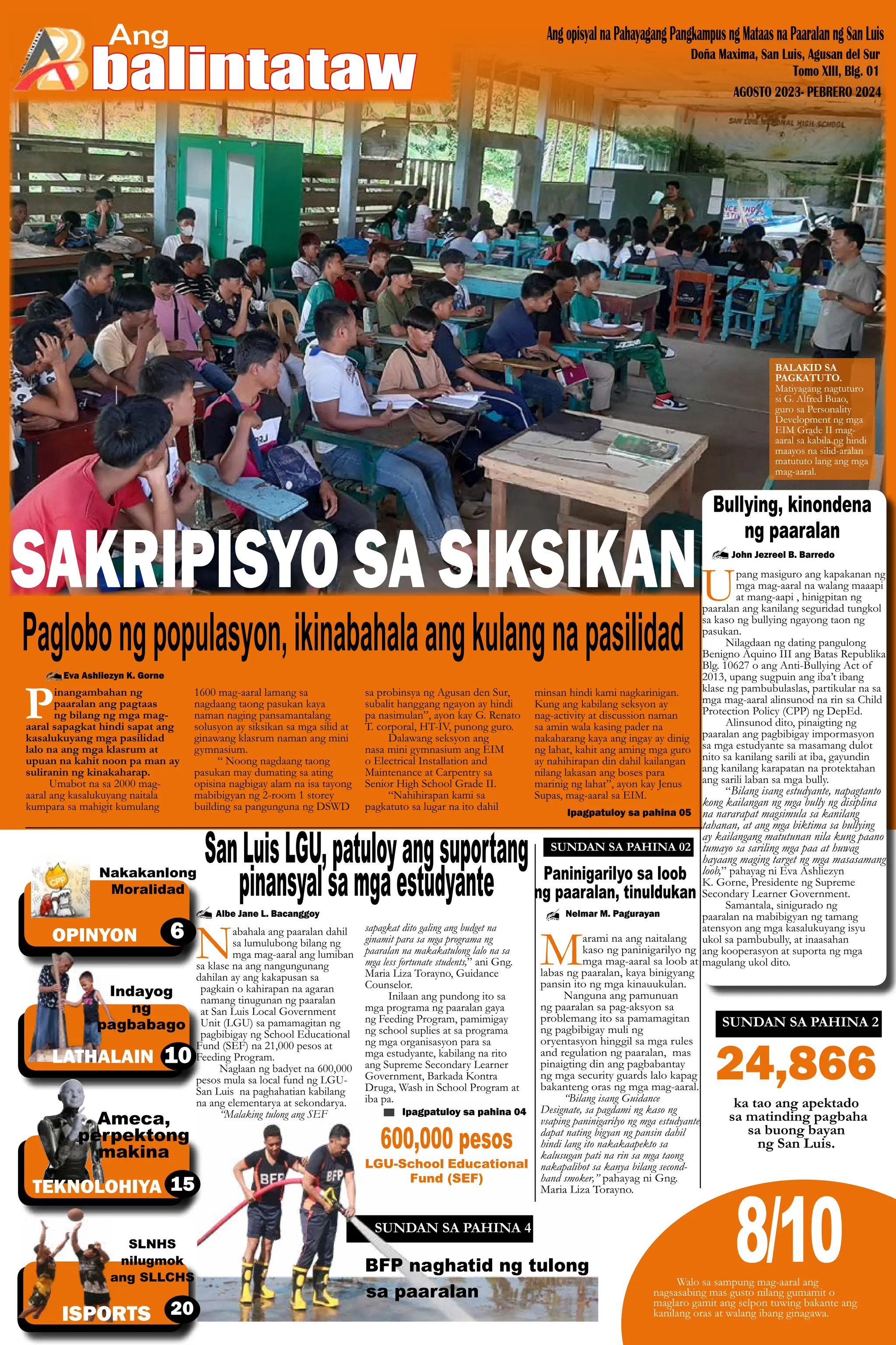 Opisyal na Pahayagang Pangkampus ng San Luis National High School TOMO XIII BLG. 01 S.Y. 2023 ...