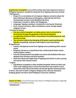 Exploring Early Philippine Literature and Traditional Theater Forms | DOCX