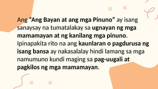 ang bayan at pinuno sa filipino grade 08 | PPTX