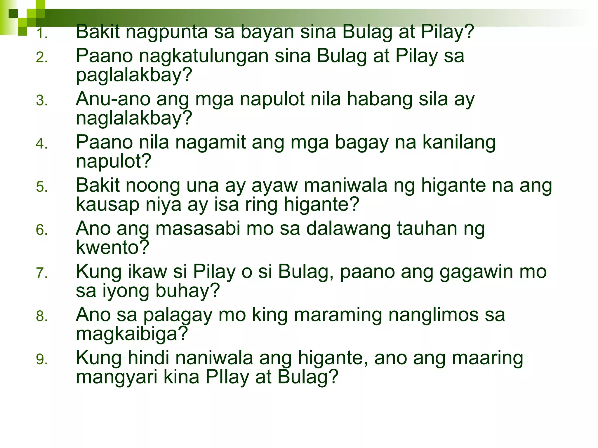 Ang bulag at ang pilay | PPT