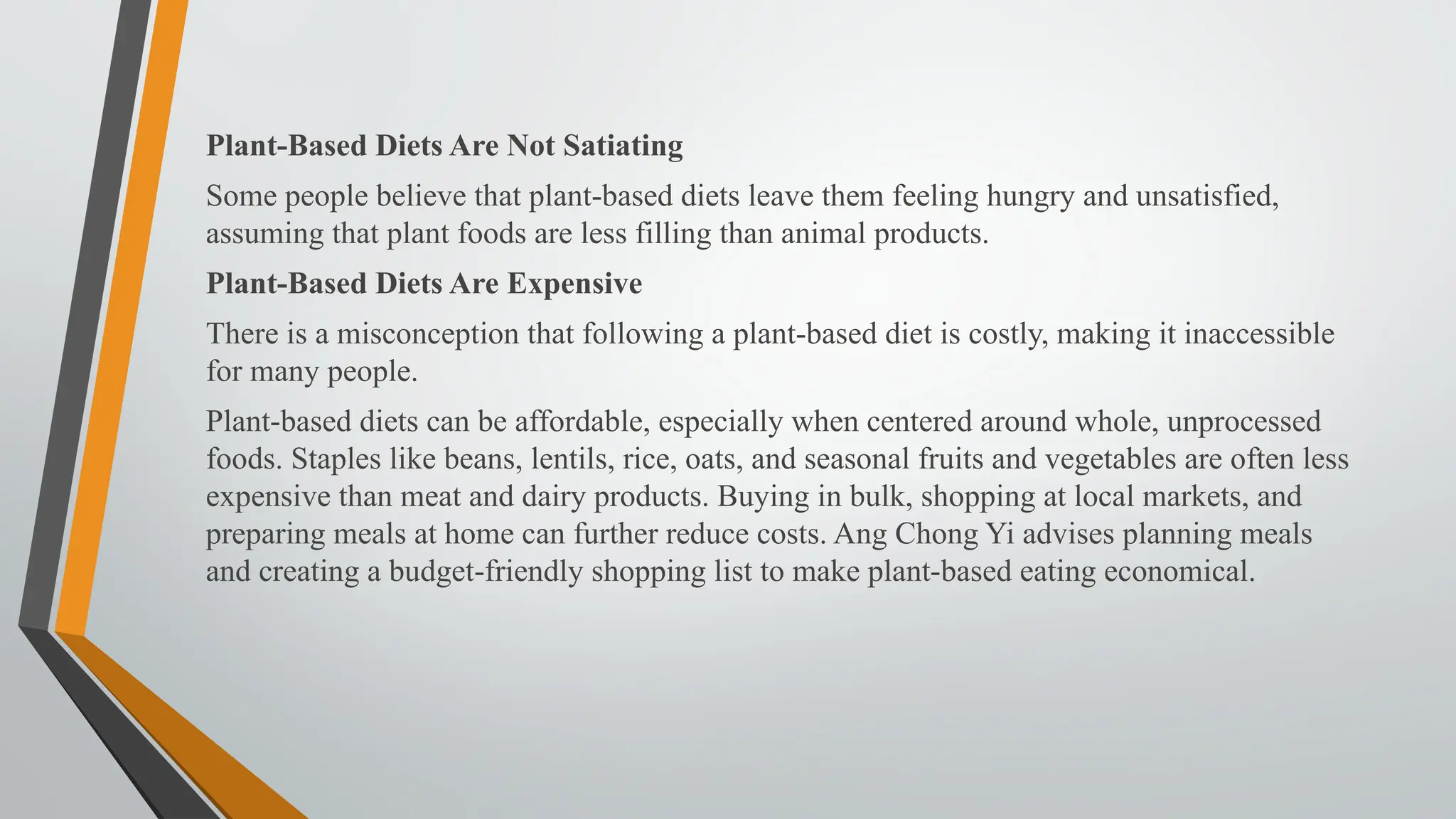 Ang Chong Yi: Separating Fact from Fiction in Plant-Based Nutrition | PPTX