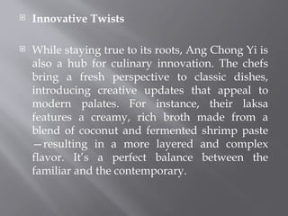Ang Chong Yi Singapore: A New Era of Traditional Food | PPT
