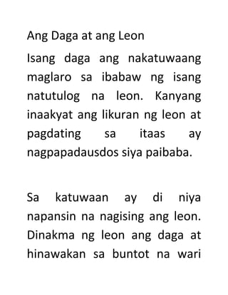 Ang Daga at ang Leon.docnsbxnxbdksmxnxnncnc | DOC