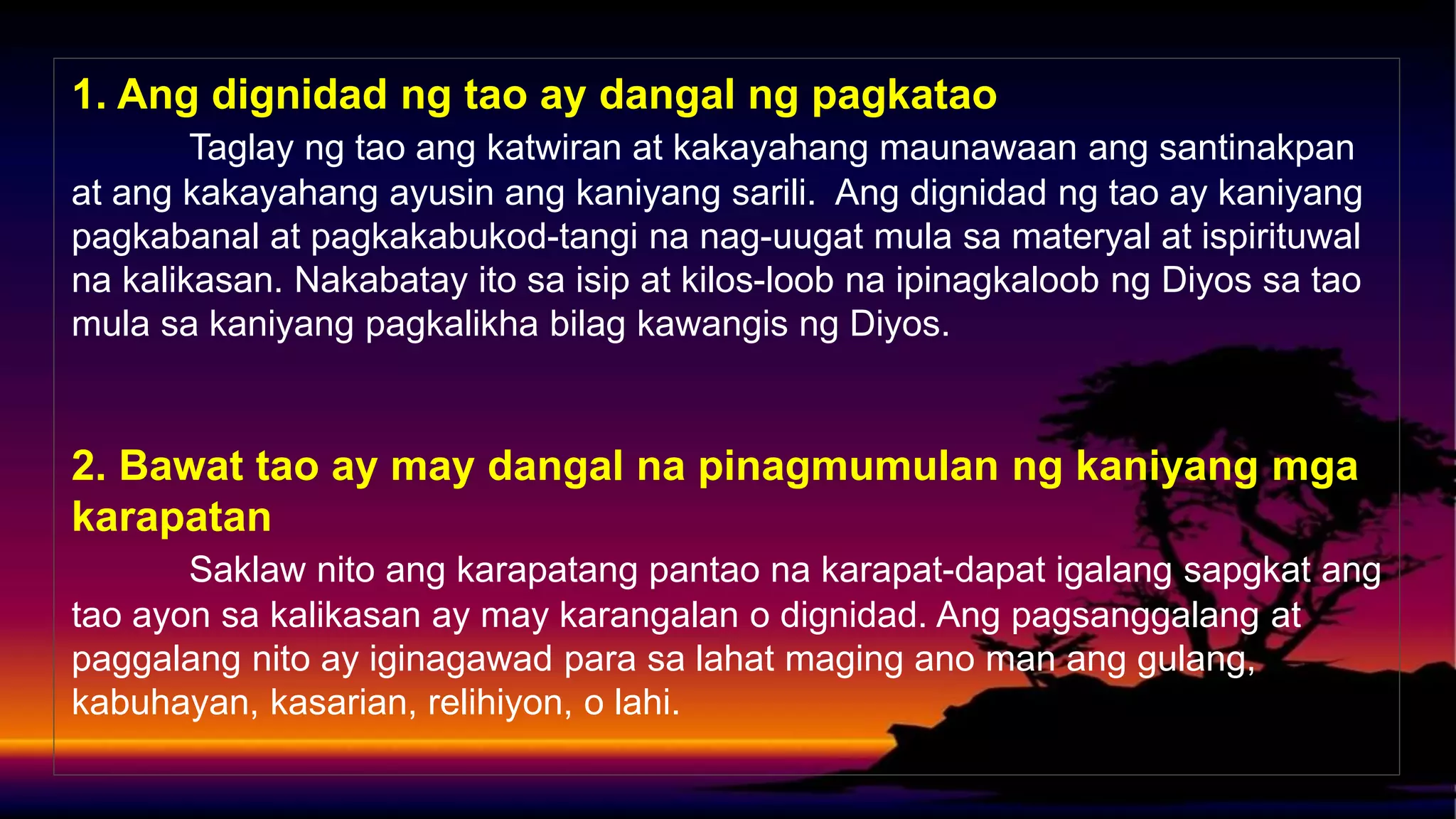 Ang dignidad ng tao | PPTX
