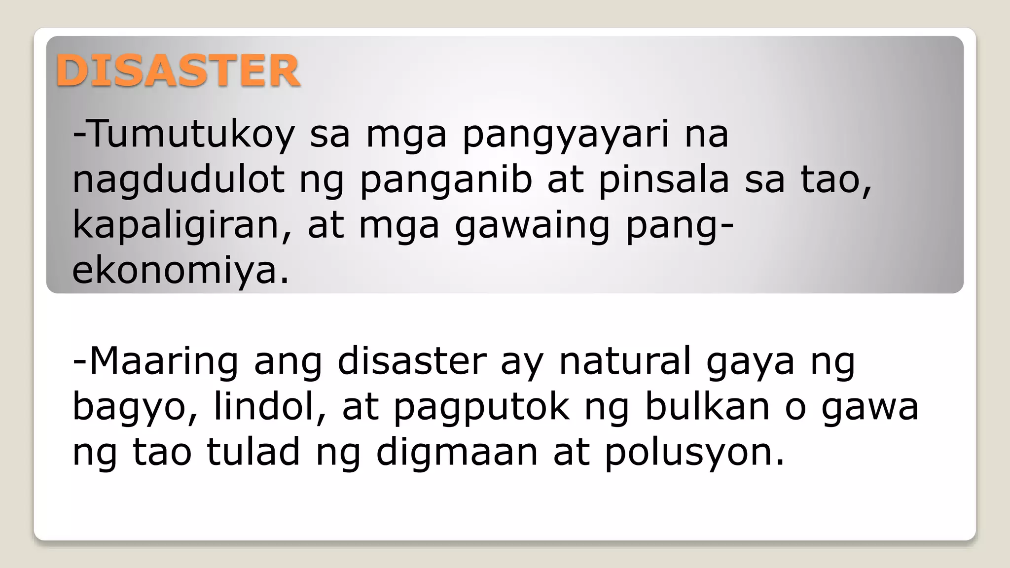 Ang Disaster Management | PPTX