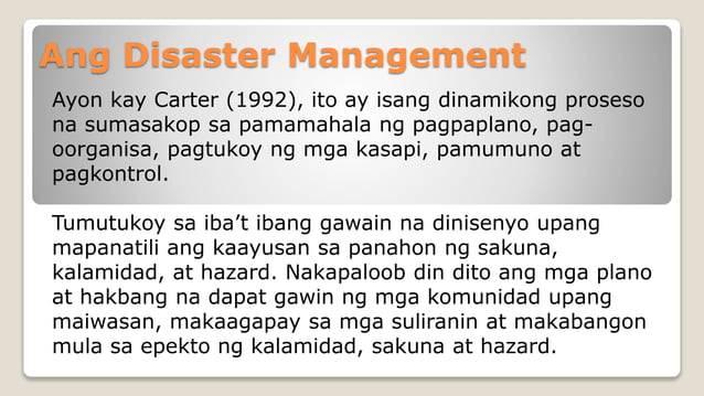 Ang Disaster Management | PPTX