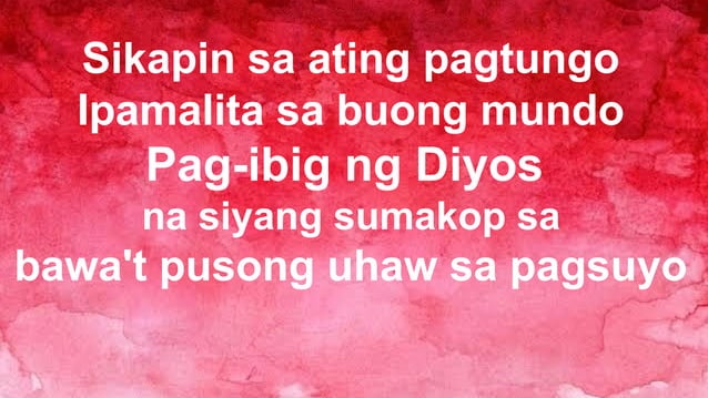 Ang Diyos ay Pag-ibig lyrics, hymns of praise,. | PPTX