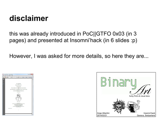 when AES(☢) = ☠ --- a crypto-binary magic trick | PPT