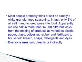 uses of salts | PPT