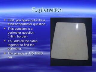 Angel Veronica Area And Perimeter Project | PPT