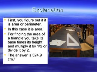 Angel Veronica Area And Perimeter Project | PPT