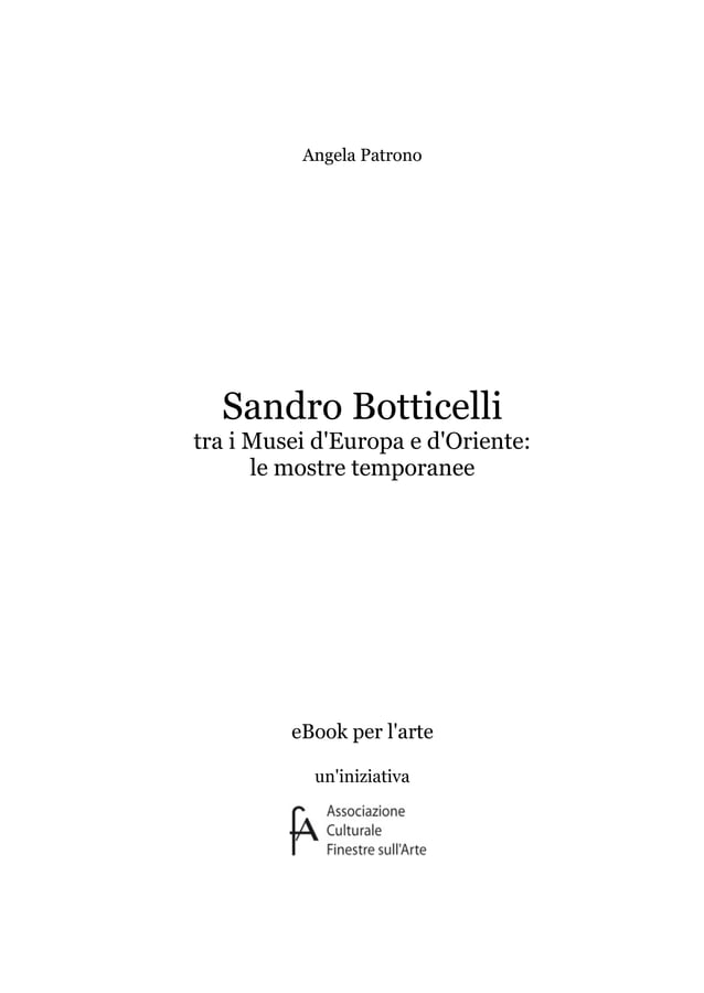 Angela patrono-sandro-botticelli-mostre | PDF