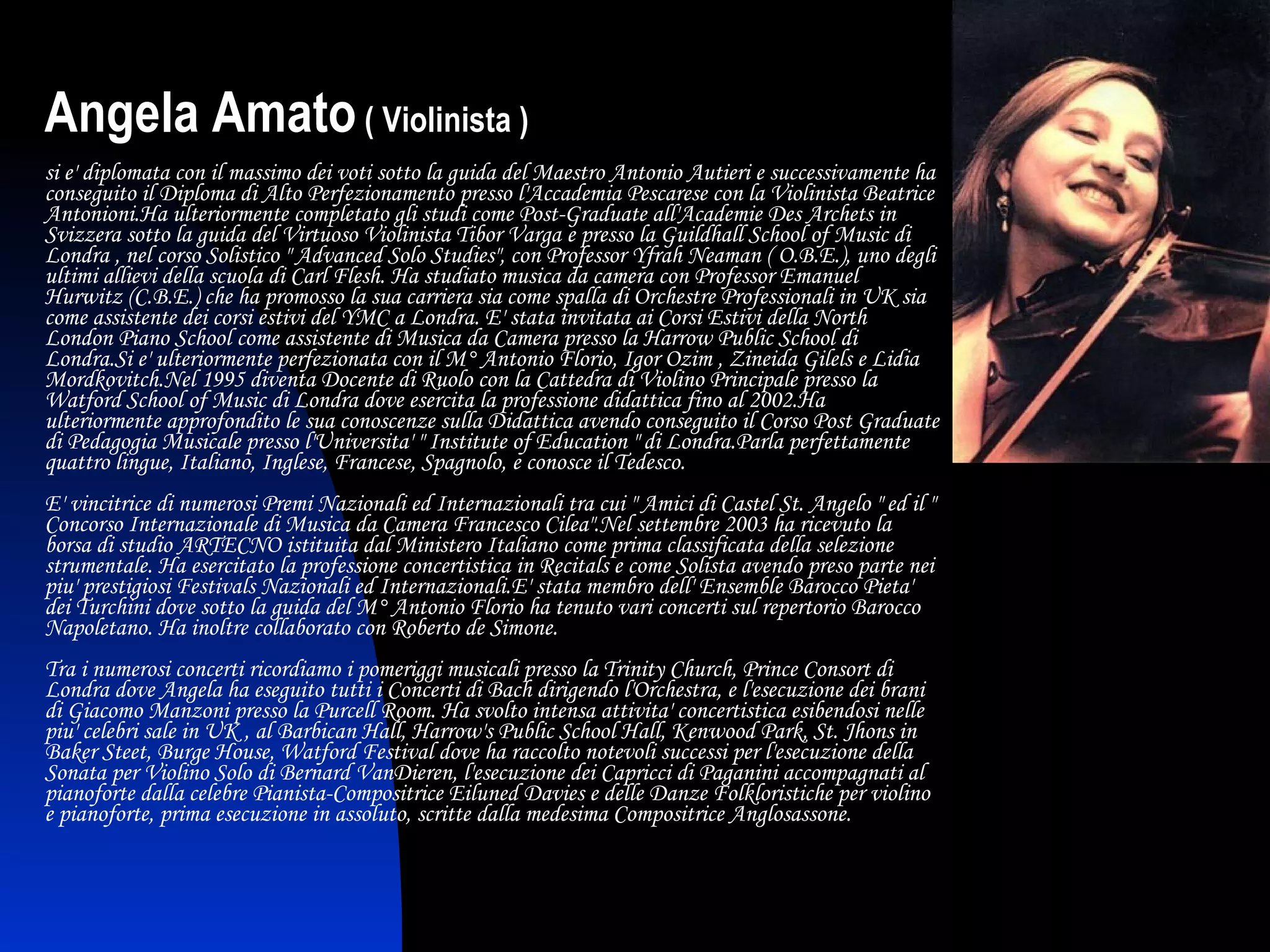 Angela Amato Profile Powerpoint | PPT