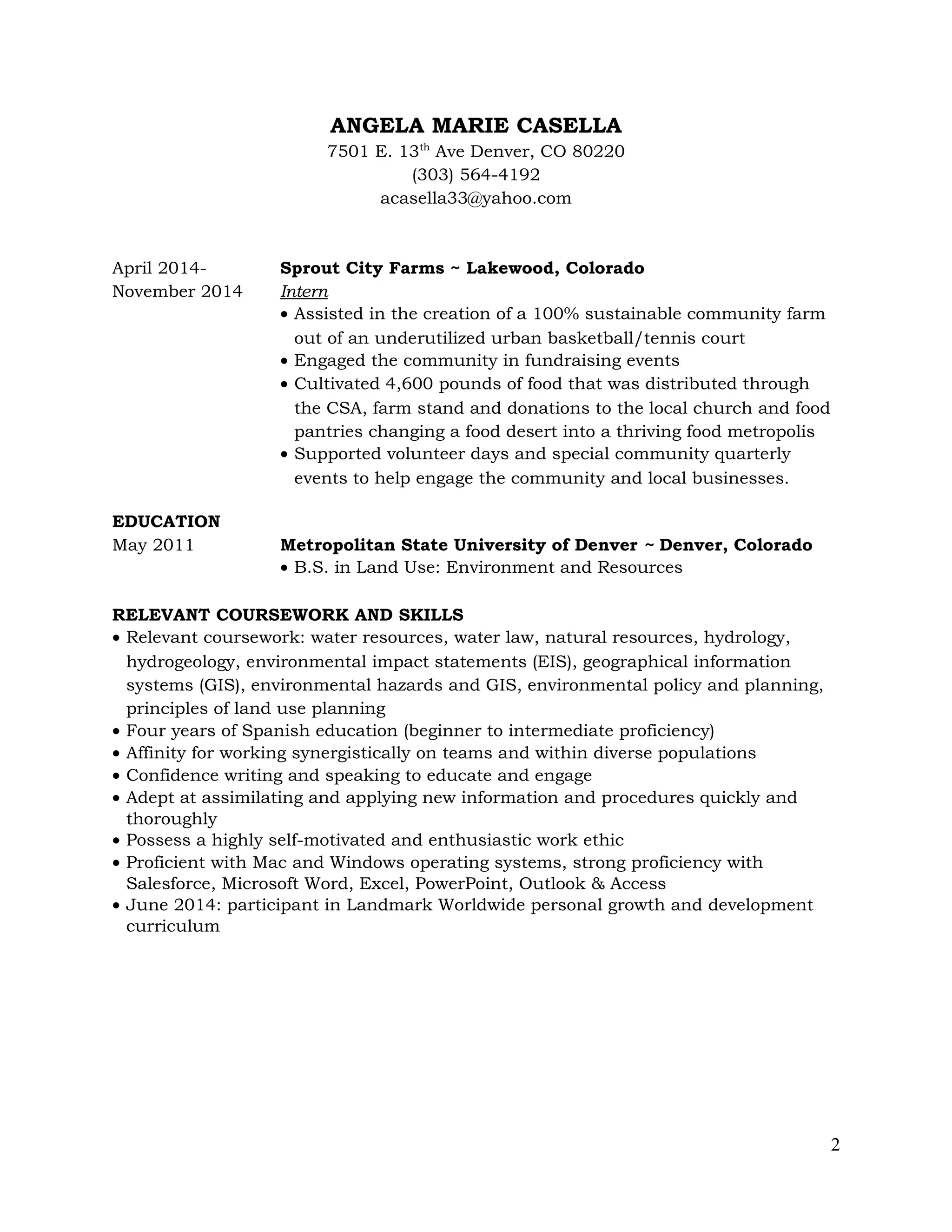 Angela Casella Resume | DOC