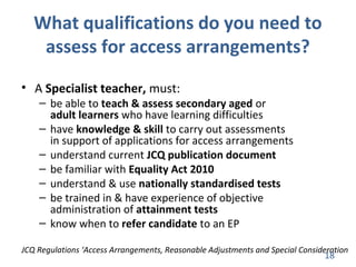 Angela Dawes - Access Arrangements at a Hampshire 6th form | PPT