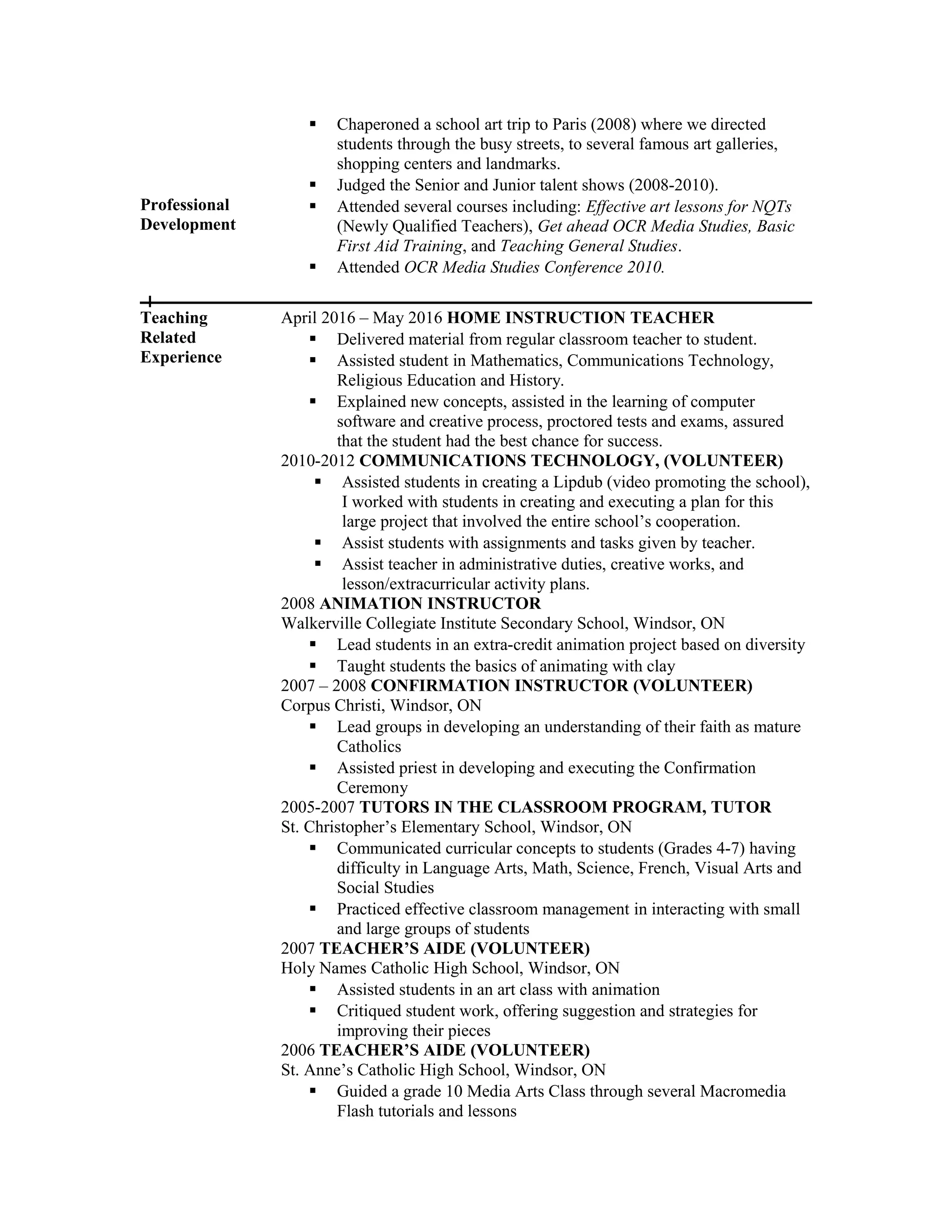 Angela di ponio resume2016 | DOC