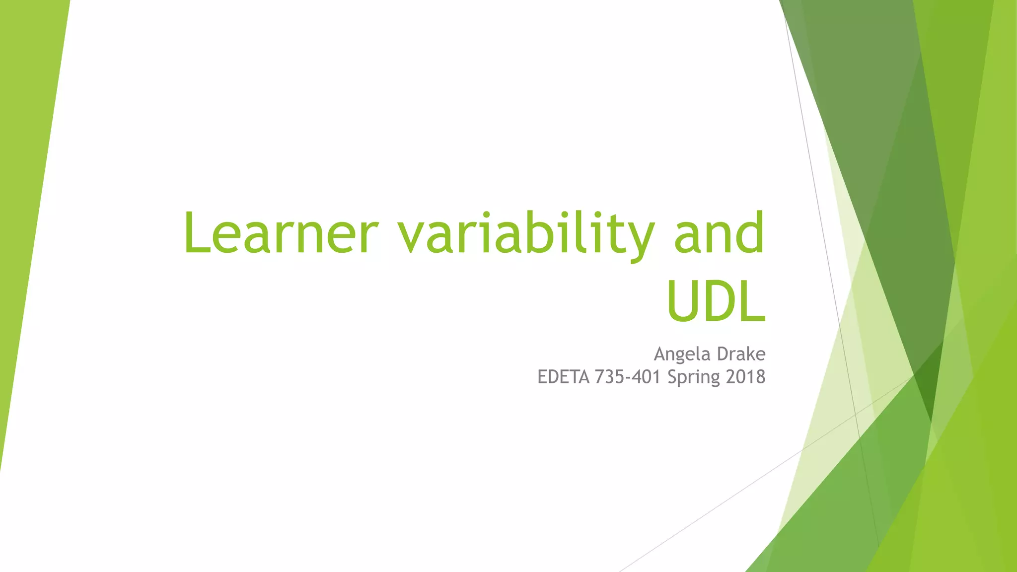 Learner Variability and UDL | PPTX