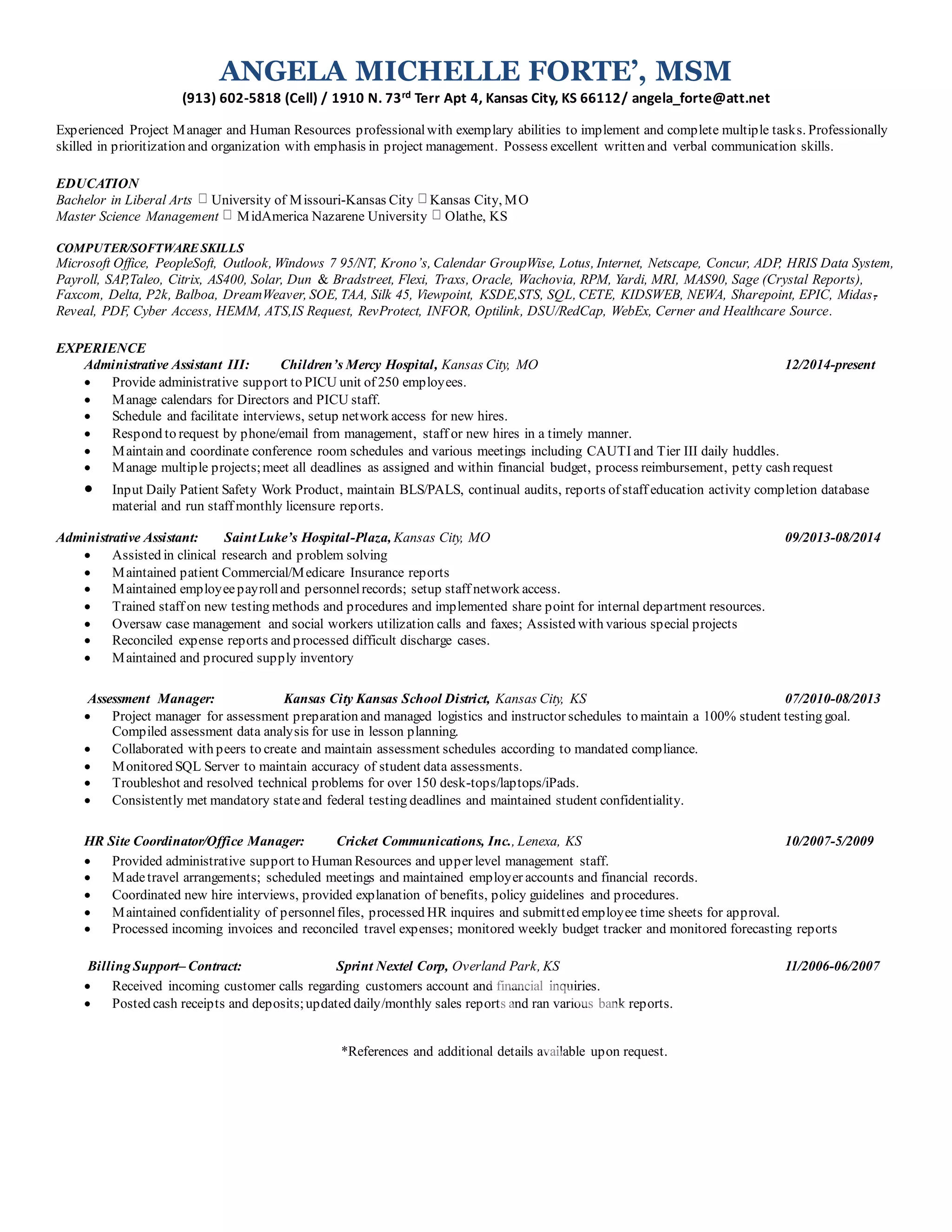 Angela Forte Resume | DOCX