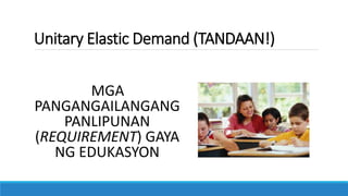 Elasticity of Demand (Filipino) | PPTX