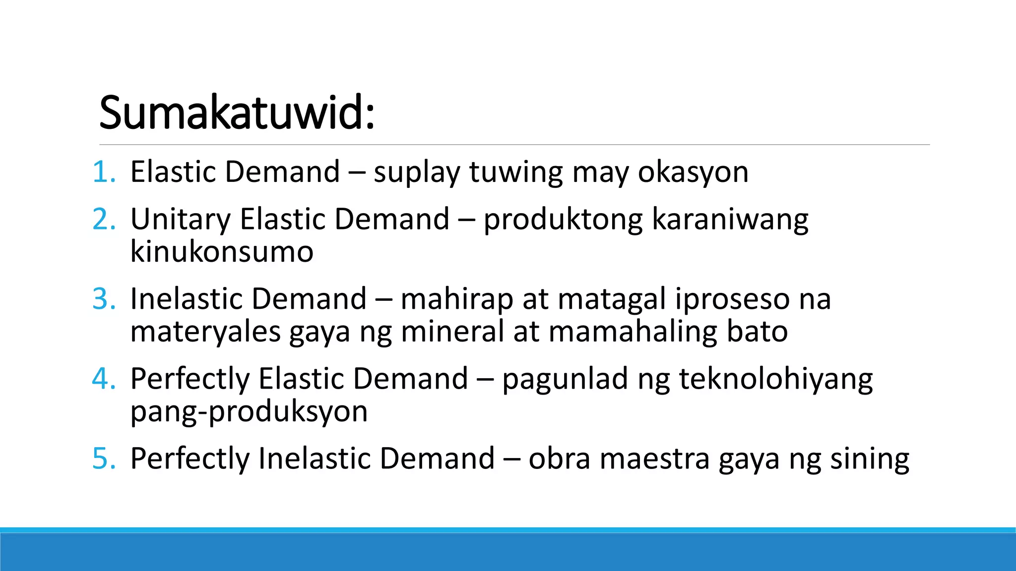 Elasticity of Supply (Filipino) | PPTX